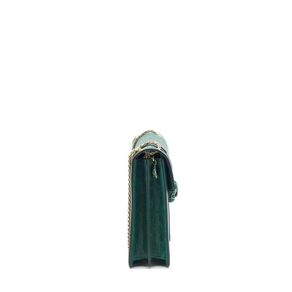 BVLGARI SERPENTI FOREVER SHOULDER BAG FOREST EMERALD GREEN SHINY KARUN ...