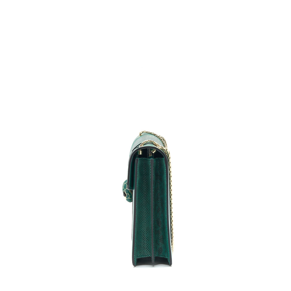BVLGARI SERPENTI FOREVER SHOULDER BAG FOREST EMERALD GREEN SHINY KARUN ...