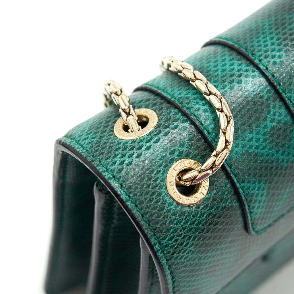 BVLGARI SERPENTI FOREVER SHOULDER BAG FOREST EMERALD GREEN SHINY KARUN ...
